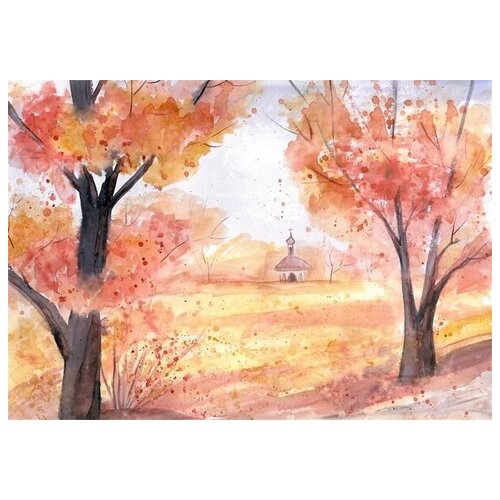 Постер Осенние деревья (Autumn trees) 43см. x 30см.