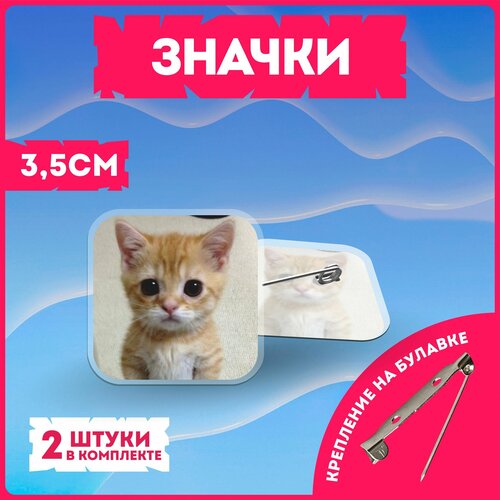 Значки на рюкзак набор кот котик милый мем