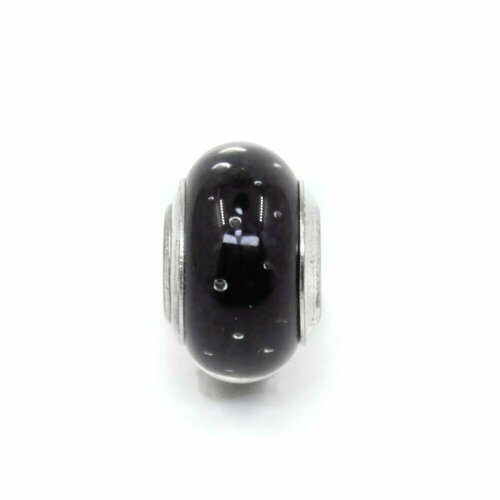 Шарм Handinsilver ( Посеребриручку ) Подвеска-шарм из муранского стекла Lampwork черный (1шт), муранское стекло, черный