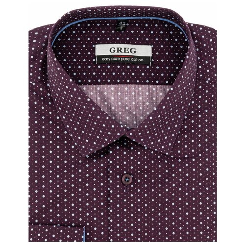 Рубашка GREG, размер 174-184/40, бордовый