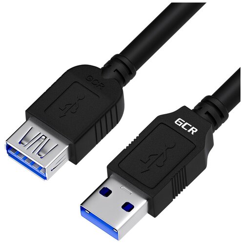GCR Удлинитель 0.3метра USB 3.0, AM/AF, черный (7751875)