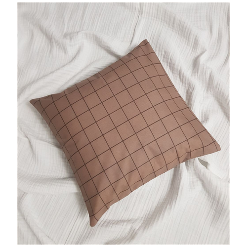 Наволочка на подушку Давид 60x60, перкаль, коричневый