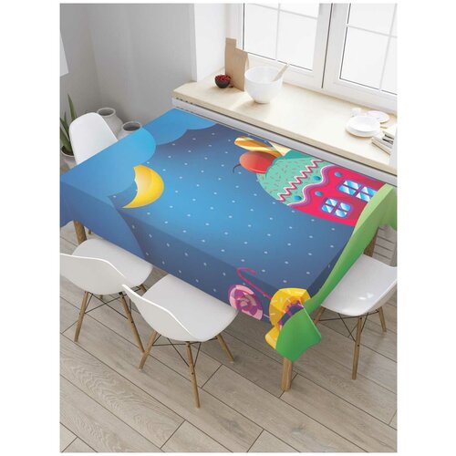 Скатерть прямоугольная JoyArty на кухонный стол "Сладкий домик" из оксфорда, 120x145 см