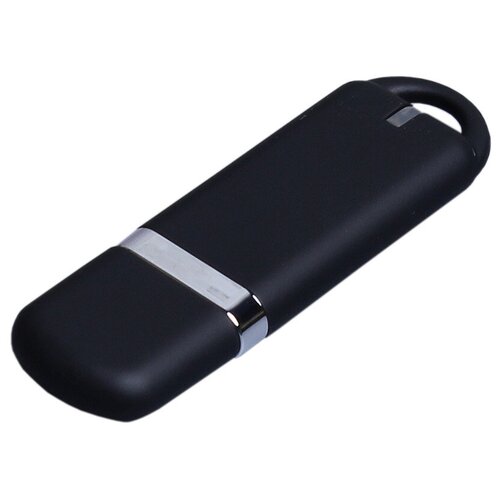 Классическая флешка soft-touch с закругленными краями (128 Гб / GB USB 3.0 Черный/Black 005 Flash drive от оптового интернет магазина)