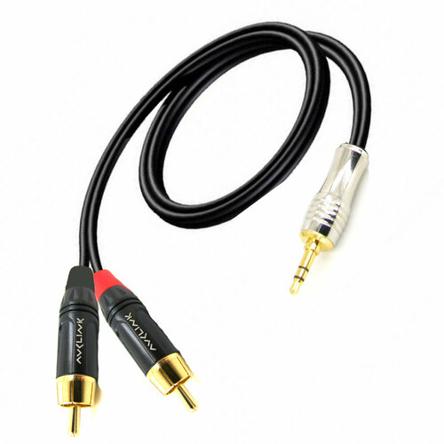 Кабель 2 RCA - mini JACK 3,5 стерео (2RCA - TRS 3,5mm) netaudio, длина 5 метров