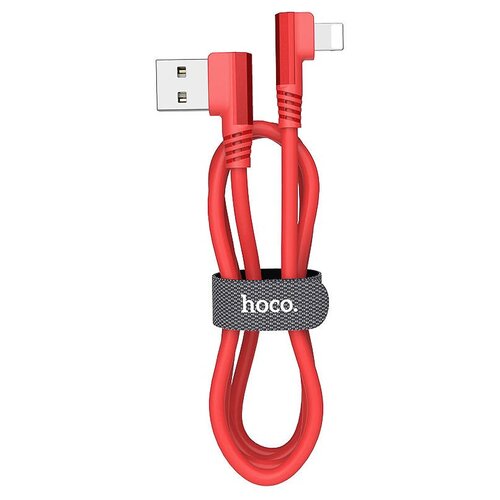 Кабель USB - Apple 8 pin HOCO U83 Puissant, 1.2м, 2.4A, силикон, угловой, красный