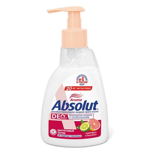 Мыло туалетное жидкое "Absolut" "Deo effect" 0,25л, грейпфрут и бергамот (Россия)