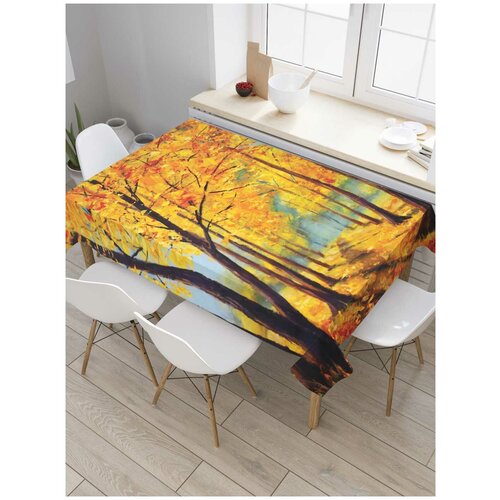 Скатерть прямоугольная JoyArty на кухонный стол "Природная аллея" из оксфорда, 120x145 см