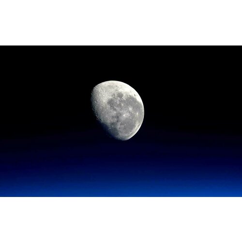 Картина на холсте 60x110 LinxOne "Луна, полнолуние, космос, небо" интерьерная для дома / на стену / на кухню / с подрамником