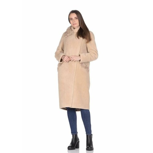 Пальто  Prima Woman, размер 52, бежевый