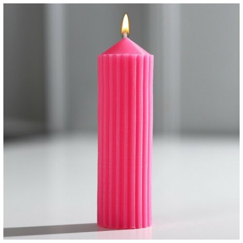 Свеча интерьерная "Эстетика", розовая, 9,5 х 3 см 9101389
