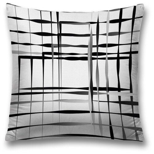 Наволочка декоративная на молнии, чехол на подушку JoyArty "Иллюзия клетки" 45х45 см