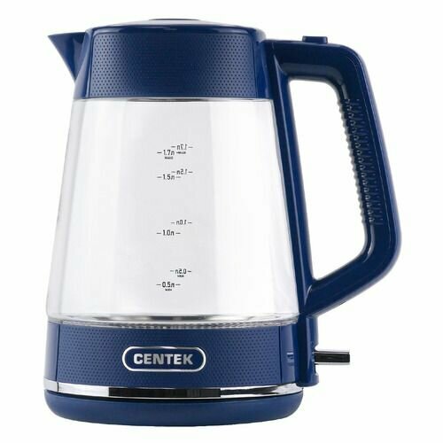 Чайник электрический CENTEK CT-1014, 2200Вт, синий и серый