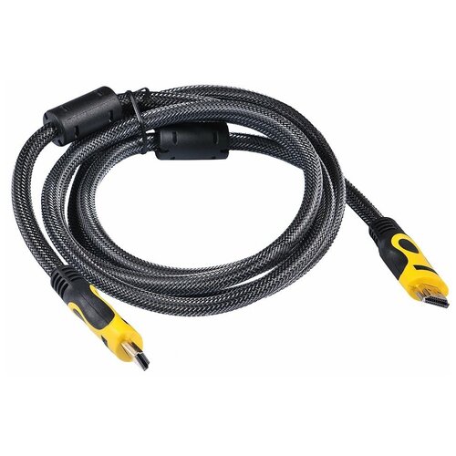 Кабель HDMI 1.8м BURO HDMI 19M-19M BRAID круглый черный