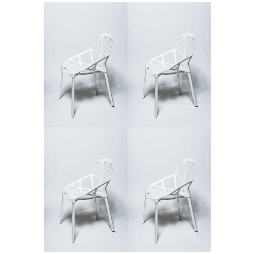 Комплект из четырех пластиковых стульев SC-105, белый