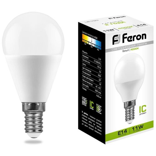 Лампочка светодиодная Feron LB-750, 25947, 11W, E14 (комплект 10 шт.)