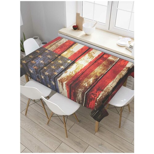 Скатерть прямоугольная JoyArty на кухонный стол "Старинный флаг" из оксфорда, 120x145 см