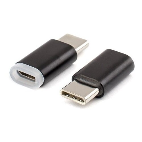 Адаптер переходник с Micro USB на Type-C для зарядки телефона авто AT8101 черный