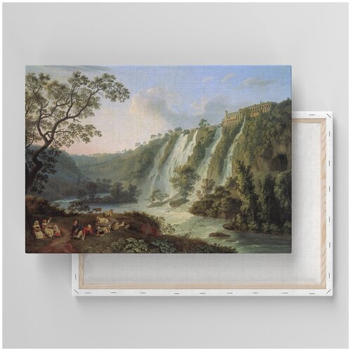 Картина на холсте с подрамником / Jakob Hackert / Хаккерт Якоб - Villa des Maecenas und Wasserflle in Tivoli