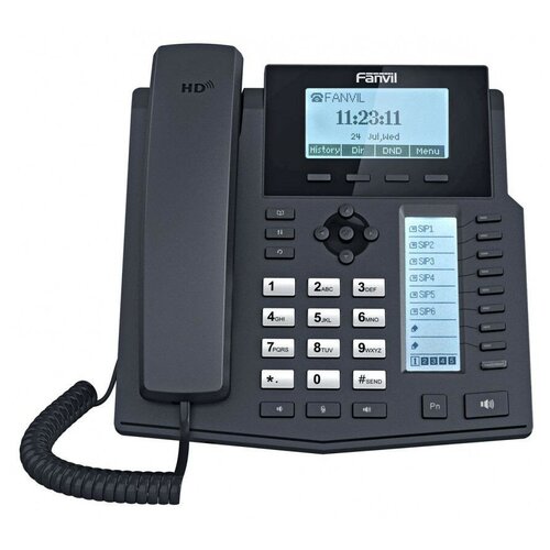 Телефон IP Fanvil X5U 16 линий, цветной экран 3.5" + доп. цветной экран 2.4", HD, Opus, 10/100/1000 Мбит/с, USB, Bluetooth, PoE