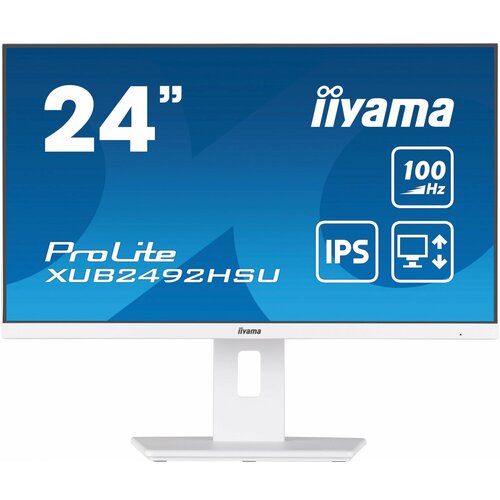 Монитор Iiyama 23.8" ProLite XUB2492HSU-W6 белый IPS LED 0.4ms 16:9 HDMI M/M матовая HAS Piv 250cd 178гр/178гр 1920x1080 100Hz DP FHD USB 4.9кг