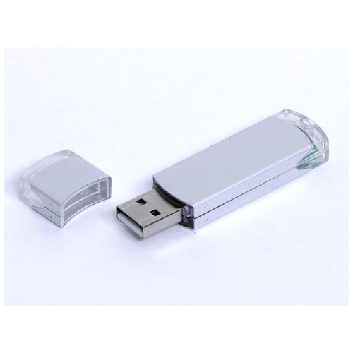 Классическая металлическая флешка для нанесения логотипа (16 Гб / GB USB 2.0 Серебро/Silver 014 PM012)