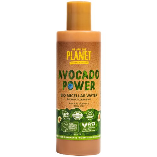 Мицеллярная вода для снятия макияжа, ежедневный уход, био с экстрактом авокадо Avocado Power 200 мл WE ARE THE PLANET