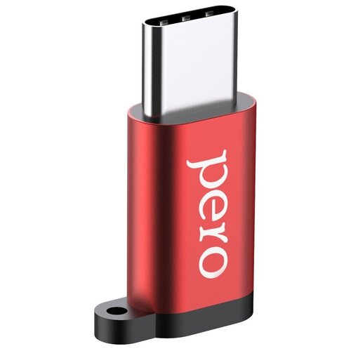 Переходник/адаптер Pero AD01 USB Type-C - MicroUSB, 0.02 м, 1 шт., красный
