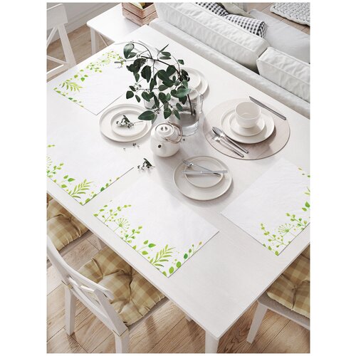 Комплект салфеток JoyArty "Зеленистые растения" для сервировки стола (32х46 см, 4 шт.)
