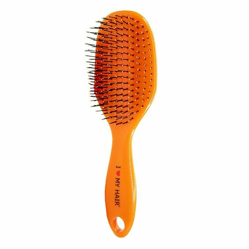 I LOVE MY HAIR Расческа для распутывания длинных и средних волос, щетка ILMH "Spider" 1502 оранжевая глянцевая L