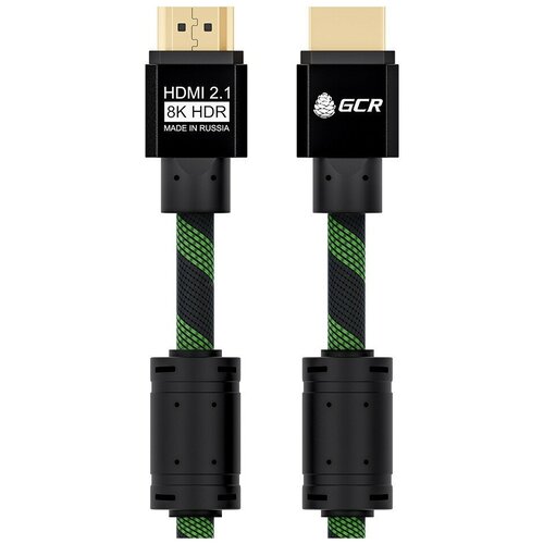 Кабель GCR HDMI - HDMI (GCR-HM2101), 2 м, 1 шт., черный/зеленый