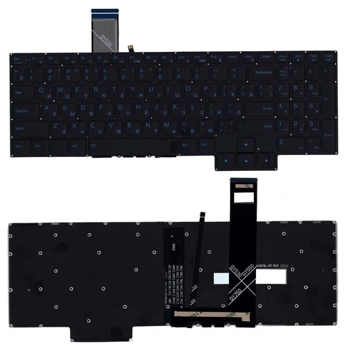 Клавиатура для ноутбука Lenovo Y7000 R7000 Y7000P черная с синей подсветкой