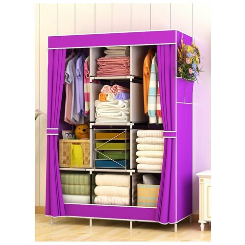Складной каркасный тканевый шкаф GEEK LIFE, тканевый шкаф для хранения обуви, одежды, фиолетовый