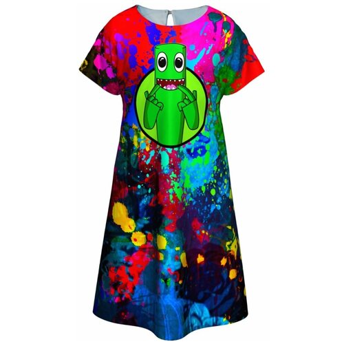Детское принтованное платье Rainbow Friends Green (17002) 116 см