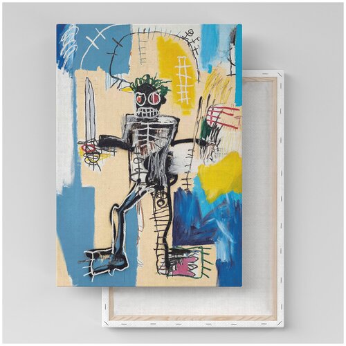 Картина на холсте с подрамником / Basquiat J.M. / Баския Жан-Мишель - Воин