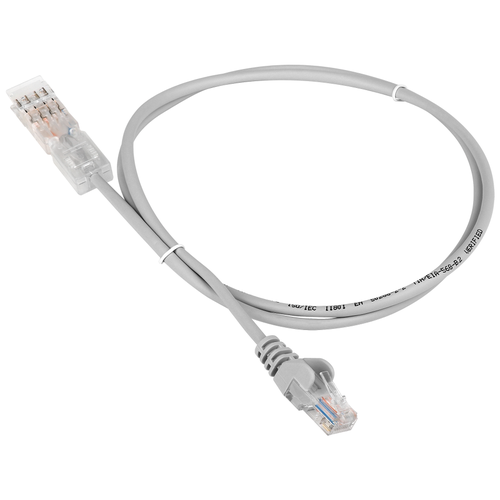 Патч-корд Lanmaster LAN-45 RJ-45 - S-110 (P2) CAT5e U/UTP, 1 м, 1 шт., серый