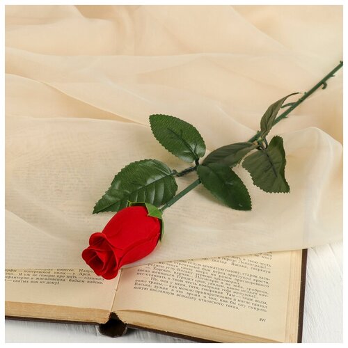 - Цветы искусственные «Роза простая закрытая» 50 см, d-5 см