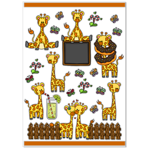 Наклейка декоративная ART "Жирафчики", НД129, 30х42 см