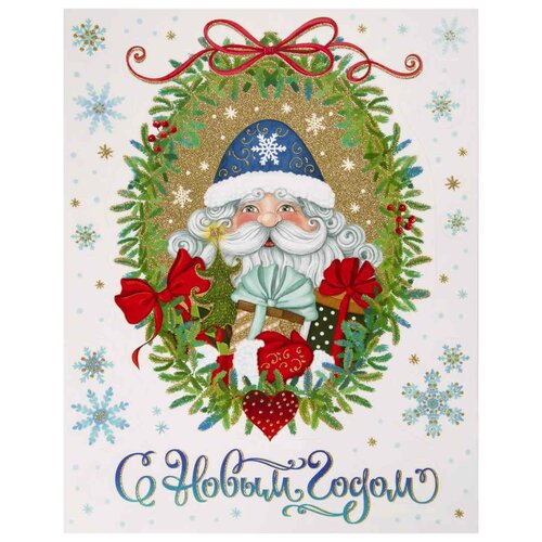 Наклейка Феникс Present Дед Мороз с подарками 80044, 30 x 38 см, мультиколор
