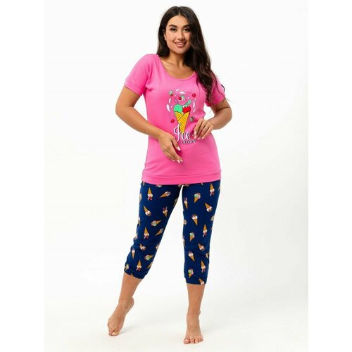 Пижама  С Иголочки, размер 52, розовый, синий