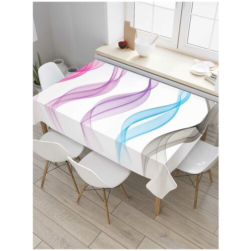 Скатерть прямоугольная JoyArty на кухонный стол "Приземление волны" из оксфорда, 120x145 см