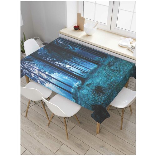 Скатерть прямоугольная JoyArty на кухонный стол "Лесное сияние" из оксфорда, 120x145 см