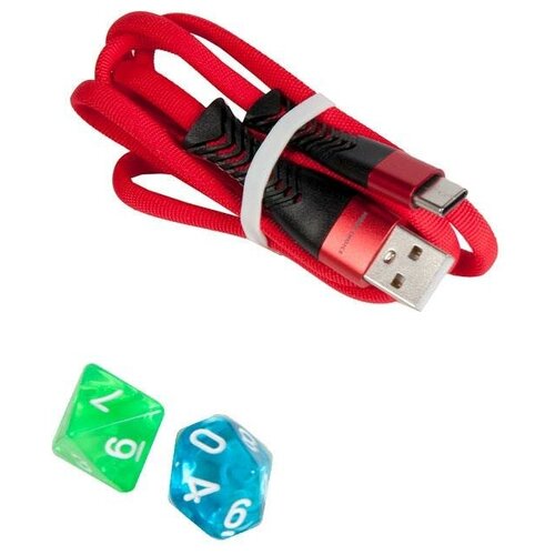 Дата-кабель Smart USB 3.0A для Type-C More choice K41Sa нейлон 1м Red Black