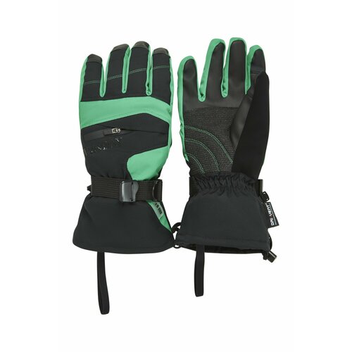 Перчатки , размер 9, зеленый, черный