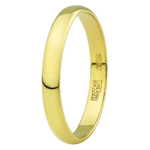 Кольцо обручальное Юверос, желтое золото, 585 проба, размер 17.5, белый