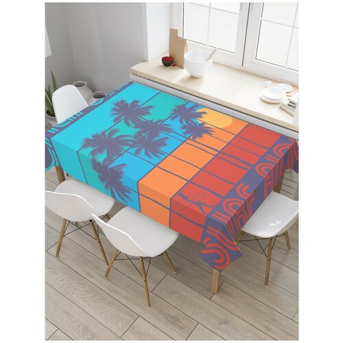 Скатерть прямоугольная JoyArty на кухонный стол "Калифорния для серфингистов" из оксфорда, 120x145 см