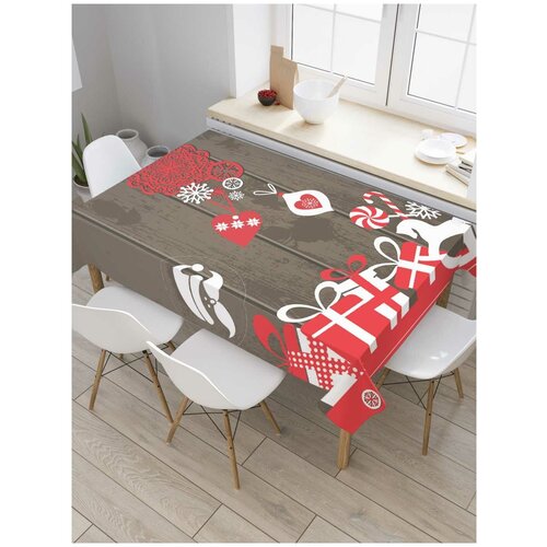 Скатерть прямоугольная JoyArty на кухонный стол "Праздничные ощущения" из оксфорда, 120x145 см