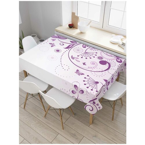 Скатерть прямоугольная JoyArty на кухонный стол "Бабочка в фантазии" из оксфорда, 180x145 см