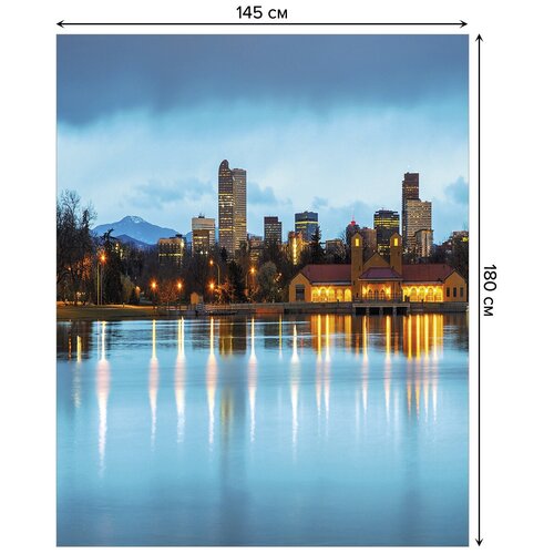 Скатерть прямоугольная JoyArty "Панорама города" из сатена, 180x145 см