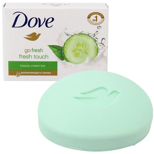 Dove Крем-мыло кусковое Прикосновение свежести свежий, 135 мл, 135 г